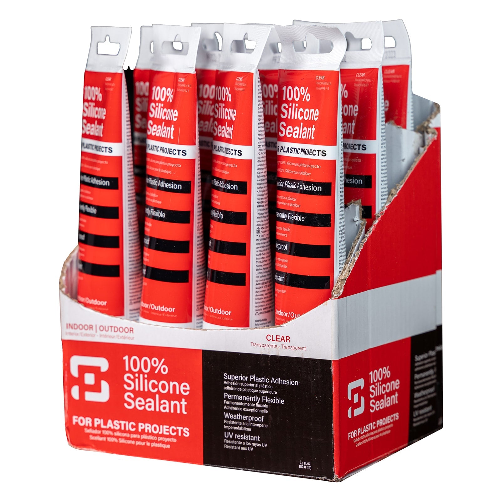 Clear Silicone Sealant Case of 12 | Bulk | ShapesPlastics